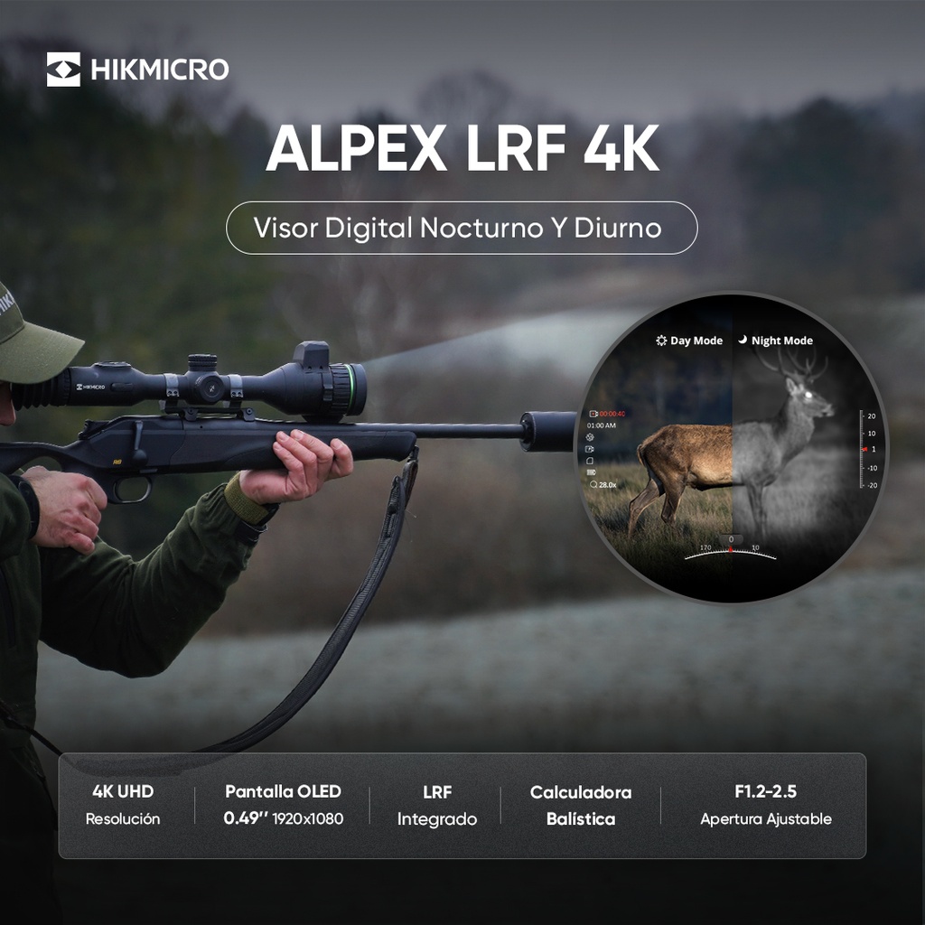 HIKMICRO Alpex 4K A50EL - Visor Nocturno con Telémetro | Visor Nocturno ...